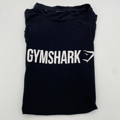 Gymshark Black Athletic Shirt Short Sleeve Black Graphic Print Tee T ...