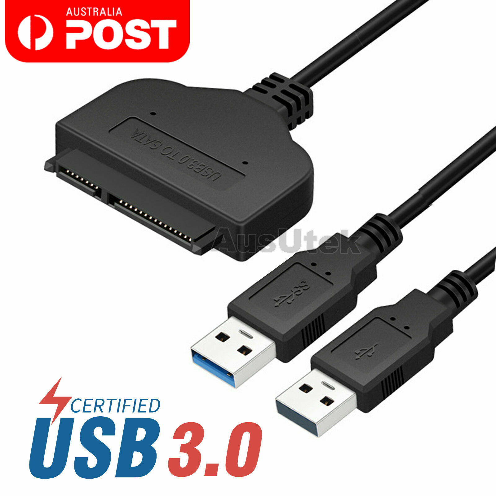 USB 3.0 to SATA External Converter Adapter Cable Lead for 2.5" 3.5" HDD ...