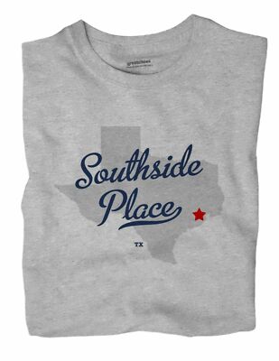 Southside Place Texas TX T-Shirt MAP | eBay