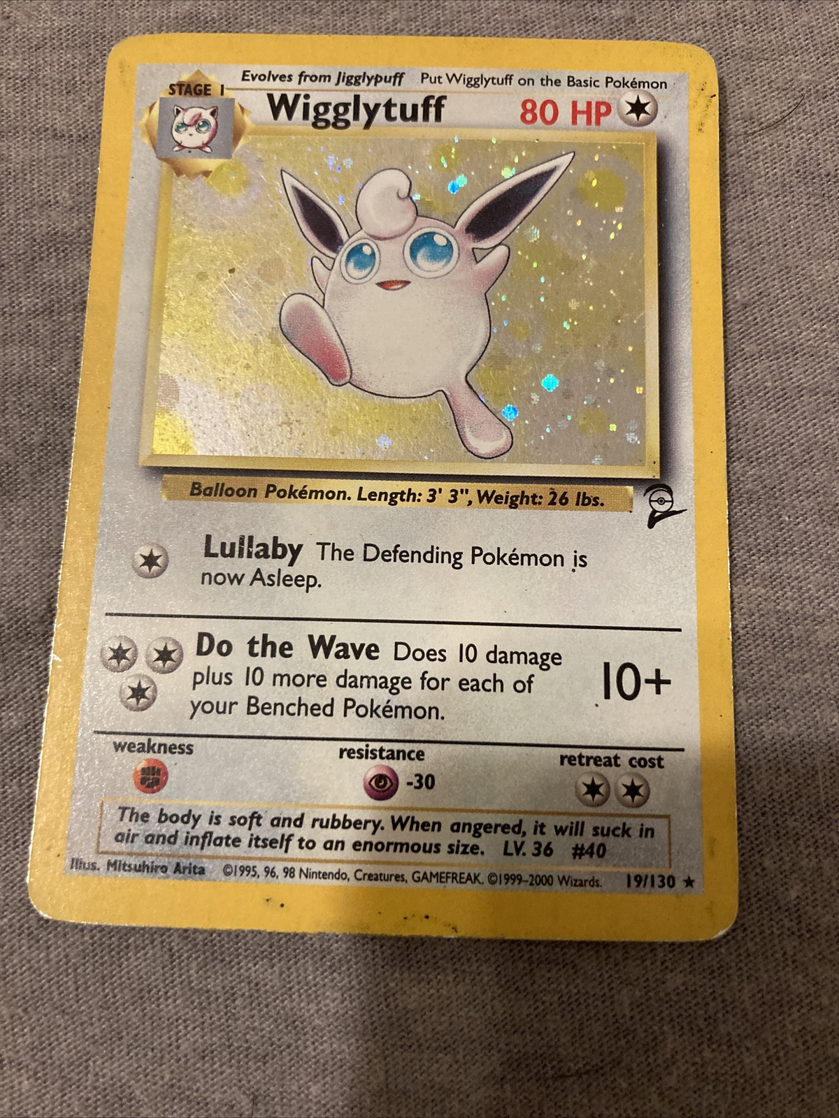 WIGGLYTUFF - BASE SET 2 - 19/130 - Holo Rare - Pokemon Card - | eBay