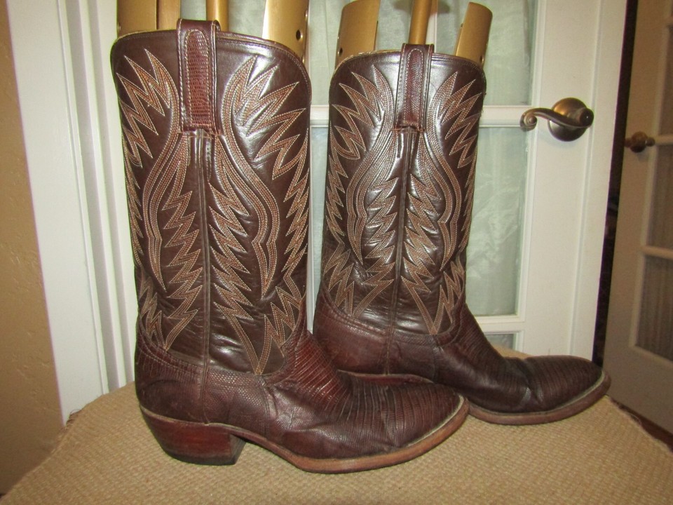 DAN POST BROWN LIZARD COWBOY WESTERN BOOTS Men's Size 10 D | eBay