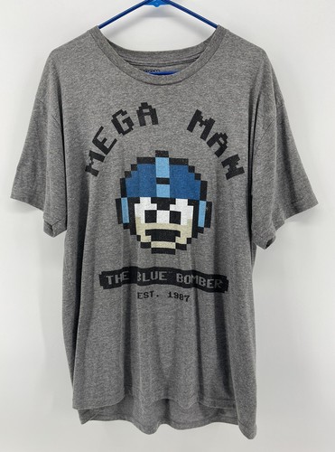 Mega Man Capcom Official T Shirt Mens Size XL 8 Bit Retro Logo Gray ...