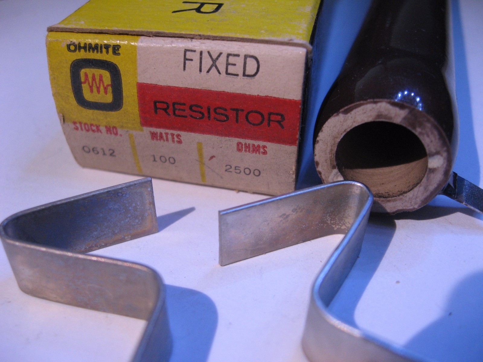 Ohmite Vitreous Enameled Resistor 2500 Ohm 2.5K 2K5 100-Watt 0612 NOS ...