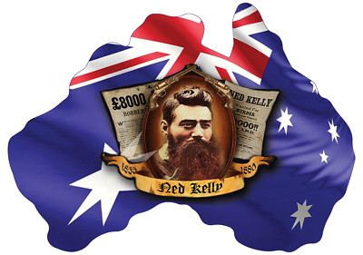NED KELLY AUSTRALIAN FLAG STICKER NED KELLY SOUTHERN CROSS STICKER PAIR ...