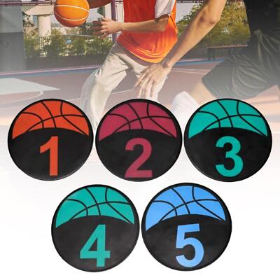 5Pcs Numbered Floor Spot Markers Portable Anti Slip Basketball Spot ...