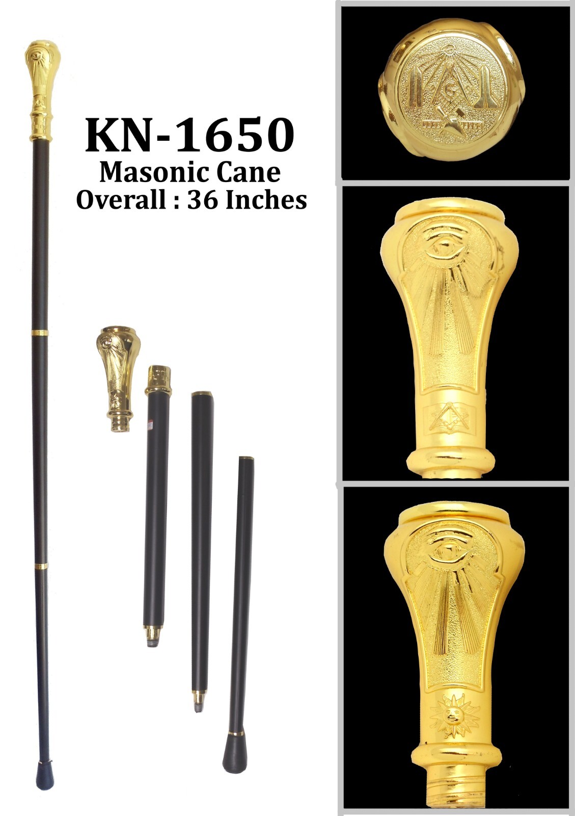 Masonic Gold Walking Cane | eBay