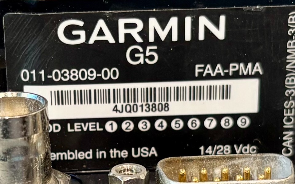 Glass Panel Attitude Indicator G5 011-03809-00 w/ April 2023 Repaired ...