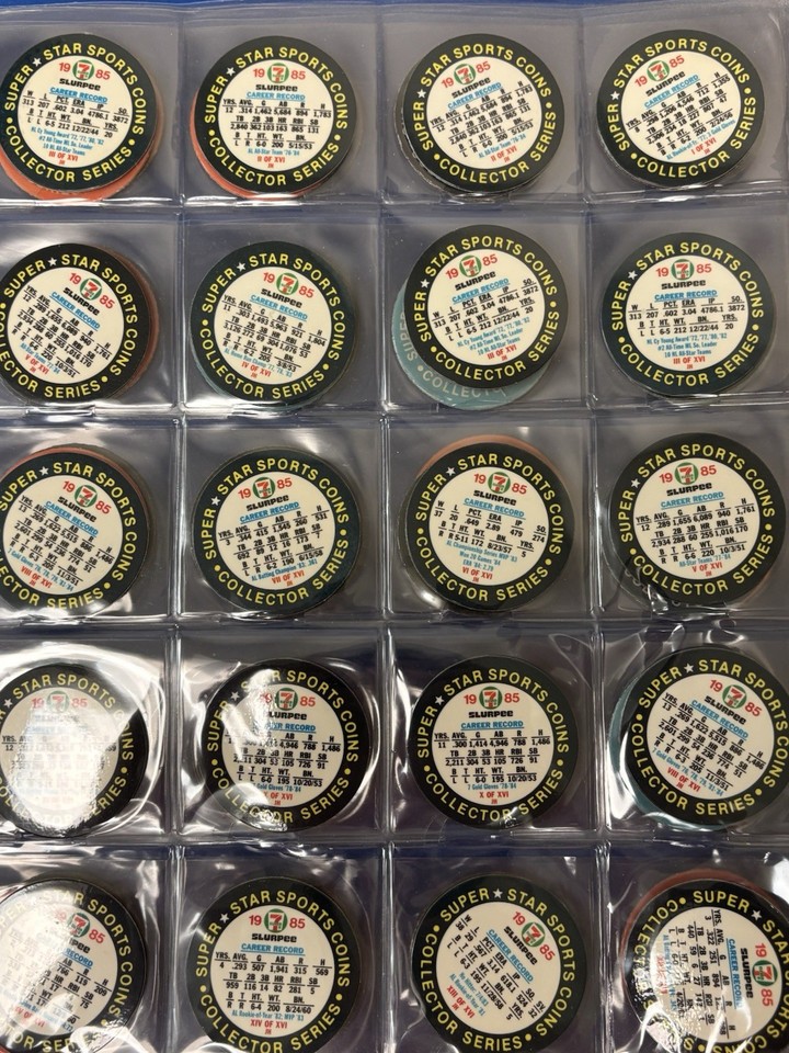 27 1985 7-11 Slurpee Super Star Coins w/ Ripken, 5 Schmidt, 2 Brett ...