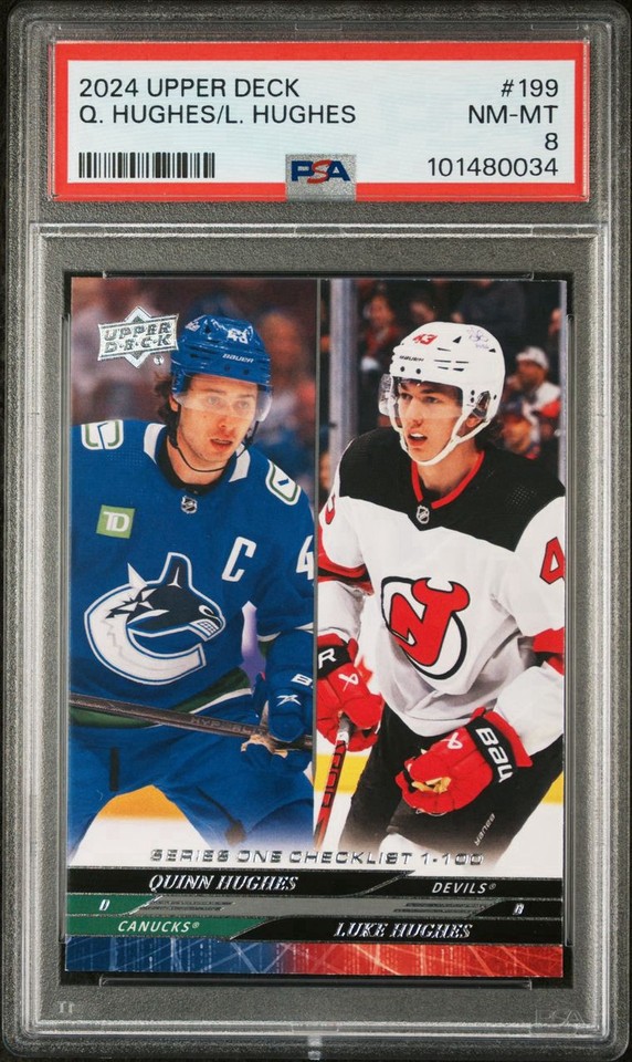 2024 Upper Deck #199 Quinn Hughes / Luke Hughes Checklist PSA Series 1 Devils | eBay
