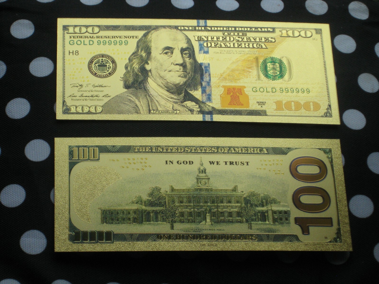 12 Gold Banknotes no Paper Note Dollar Bills 24K US Coins Currency ...