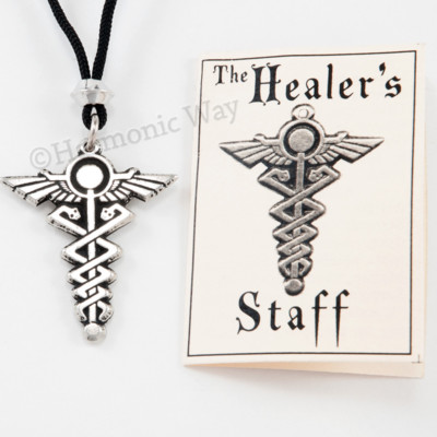 CADUCEUS Necklace Pendant medicine healing Healer's pendant staff ...