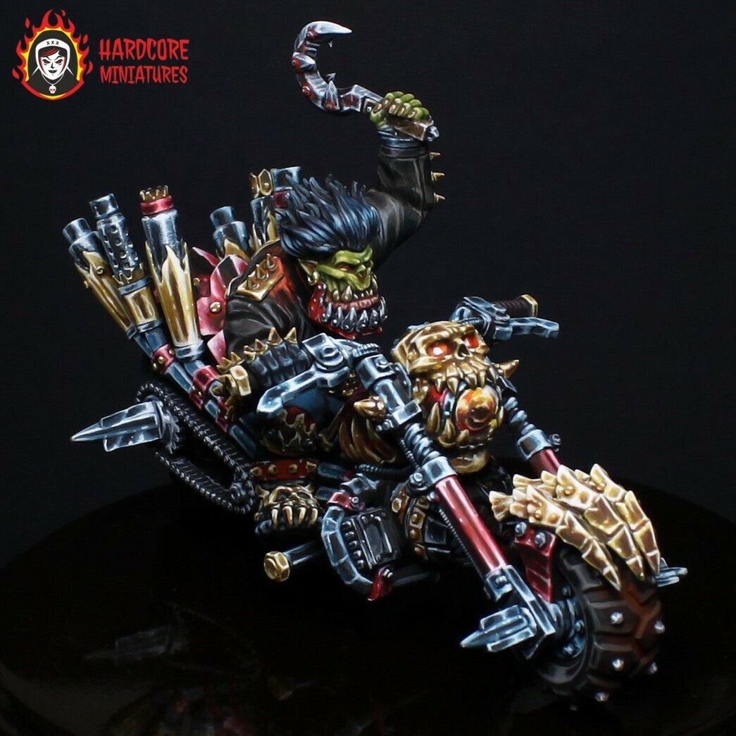 Ghost Rider Orc Biker - Hardcore Miniatures Ork Nob WarBiker Mob Nobz ...