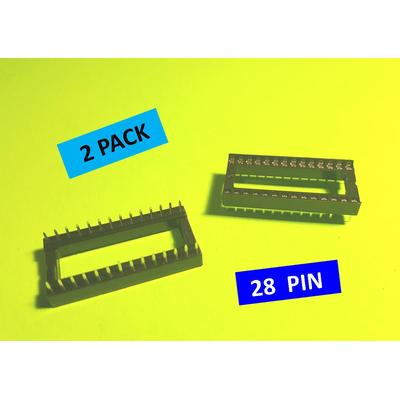 2 x SOCKET - IC DIP SIP socket - circuit board part - chip adapter ...