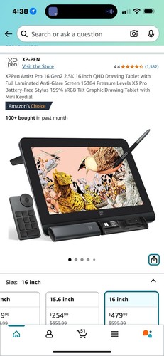 XP-Pen Artist Pro 16 Gen2 -16”QHD Drawing Tablet+Stylus-Barely Used ...
