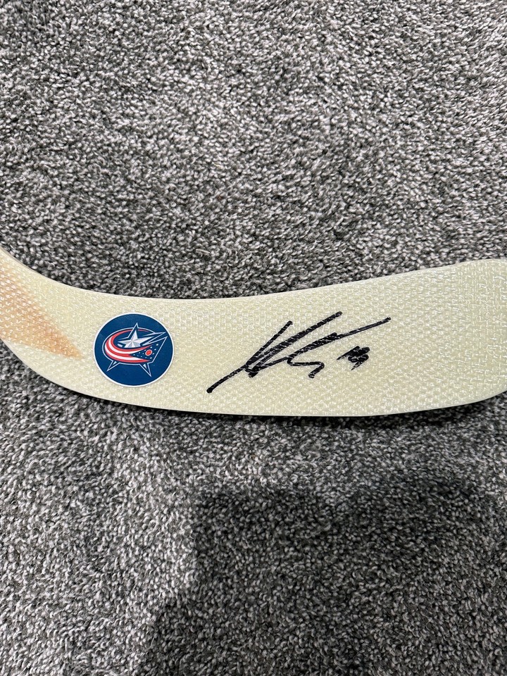 ADAM FANTILLI Columbus Blue Jackets SIGNED Autographed Hockey Stick COA ...