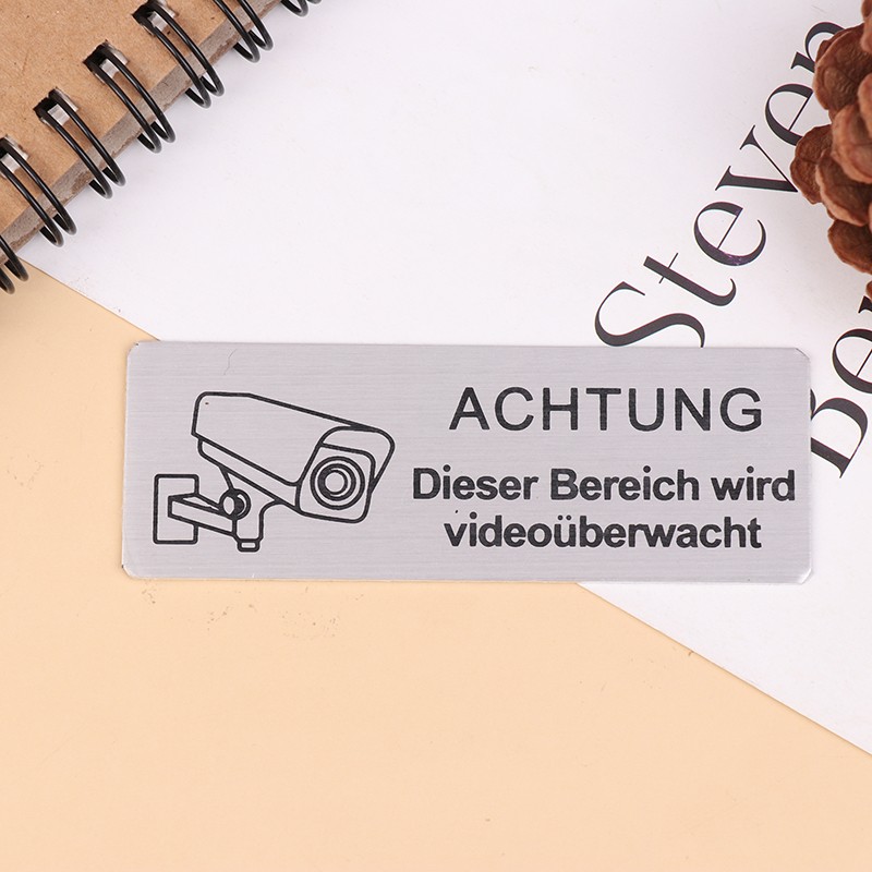 Caution Video Surveillance Wall Sticker Decal Metal Home Door Yard ...