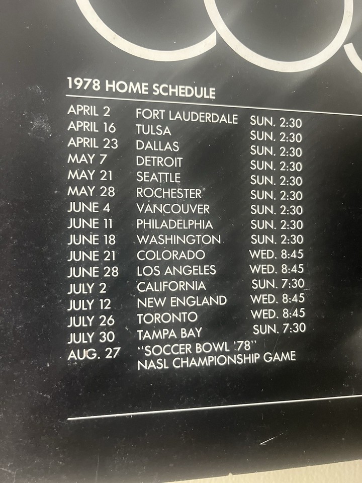 1978 Vintage Poster NASL Soccer New York Cosmos 18” X 23”. Gulf Oil ...