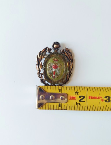 Antique Victorian Heraldic Griffin Crown Coat Of Arms Essex Pin Brooch ...