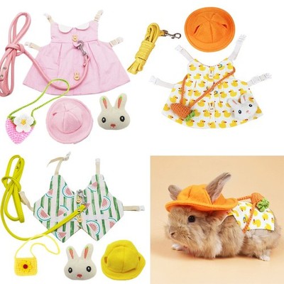 Harness Small Animal Clothing Pet Vest Clothes Hat Set Rabbit Dress ...