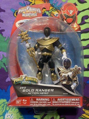 Gold Ranger Figure Power Rangers Super Megaforce Zeo Action Hero Bandai ...