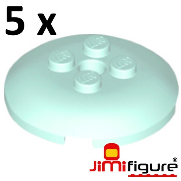 NEW 5 x LEGO Round Brick 4x4x2/3 Dome with 4 Studs Pin Hole Light Aqua ...
