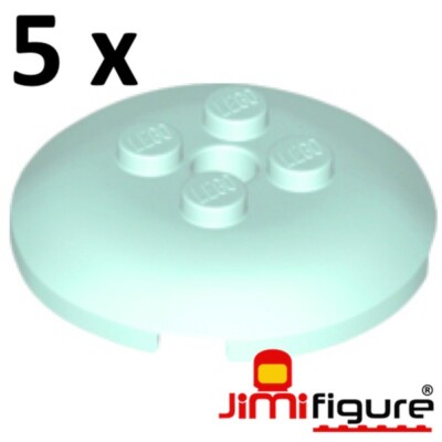 NEW 5 x LEGO Round Brick 4x4x2/3 Dome with 4 Studs Pin Hole Light Aqua ...