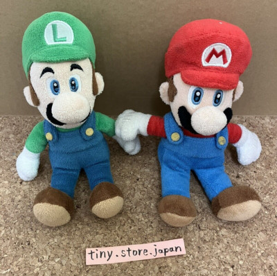 Sanei Super Mario Plush Toy Luigi & Mario Set Japan SS011-131 SS007-106 ...