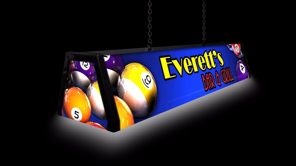 CUSTOM, PERSONALIZED BILLIARDS Bright Backlit, Pool Table Light | eBay