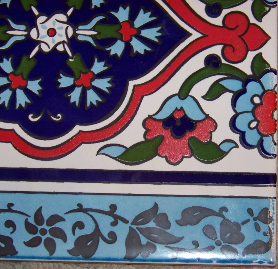 Defective 20 Light Blue 8"x8" Turkish Ottoman Iznik Floral Ceramic Tile ...