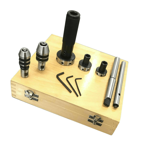 Tailstock Tap & Die Holder Kit MT3 Shank Threading Tapping Set Wooden ...