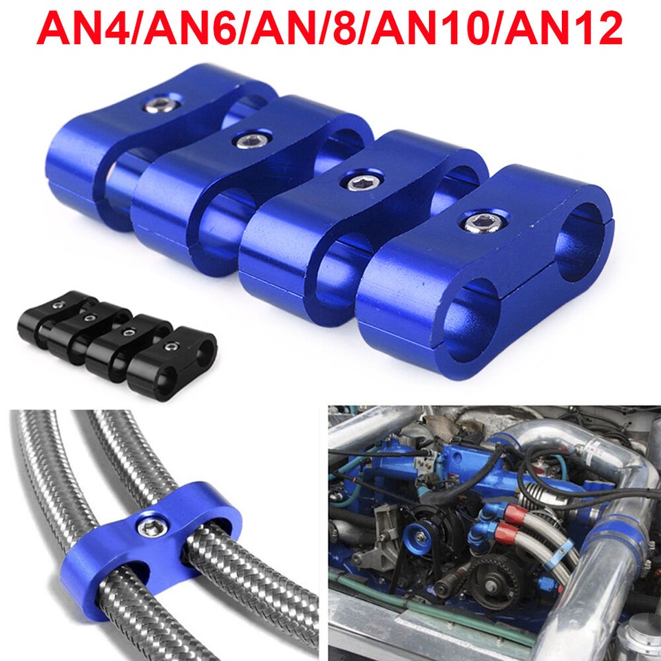 4Pcs Hose Separator Clamp Fitting Connector 6AN 8AN 10AN 12AN Oil Fuel ...