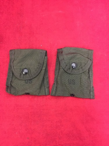 LOT OF 2 USGI OD Green Army First Aid Field Case w/ Alice Clip Great ...