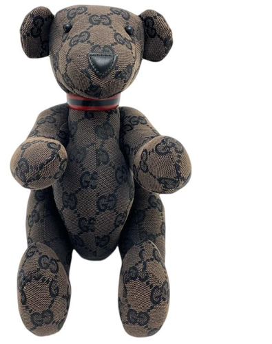 Gucci Teddy Bear GG Supreme Canvas Leather Brown Authentic | eBay
