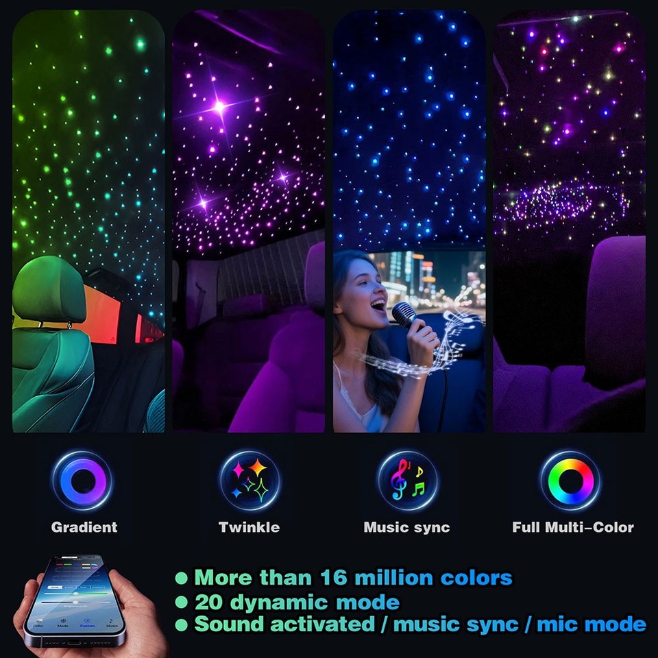 500pc Car Headliner Star Light Starlight Starry Roof Ceiling Light ...