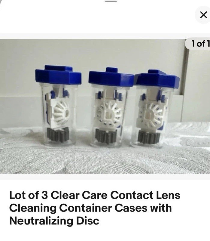 New 3 Clear Care Contact Lens Cleaning Cases with Neutralizing Disc | eBay