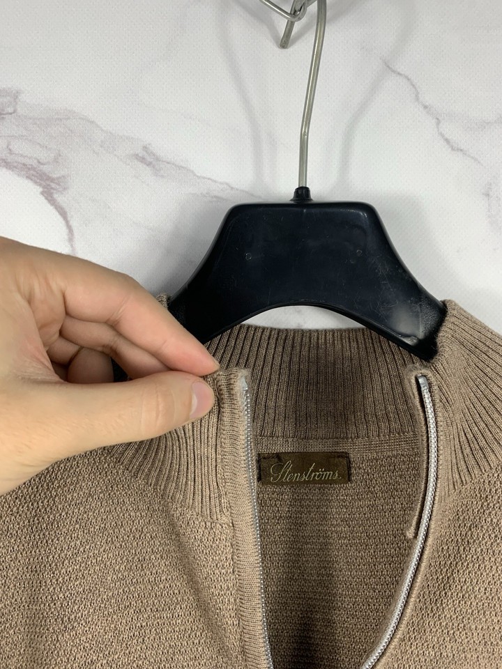 Stenstroms Half Zip Sweater Camel Beige Merino Wool Pullover | eBay UK