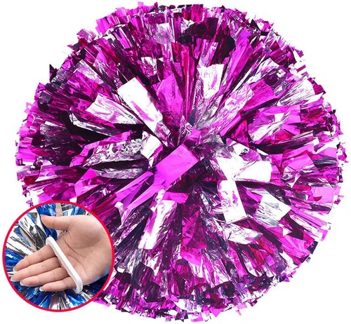 Cheerleading Pom Poms with Baton Handle Pink&Silver | eBay