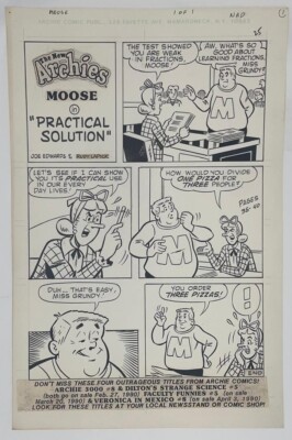 The New Archies Digest, "Practical Solution" - Moose Comic Art | eBay
