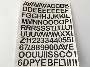 VINYL LETTERS 100 + Black1cm (10mm) tall Stick on Self Adhesive Letters ...