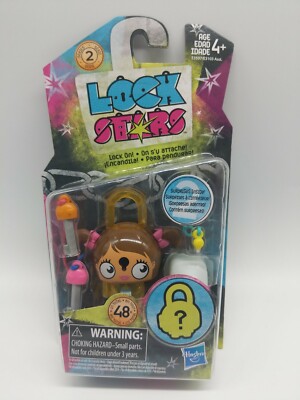 LOCK STARS Series 2 GIRL with Brown Hair Pink Bows NEW #82191 by Hasbro ...