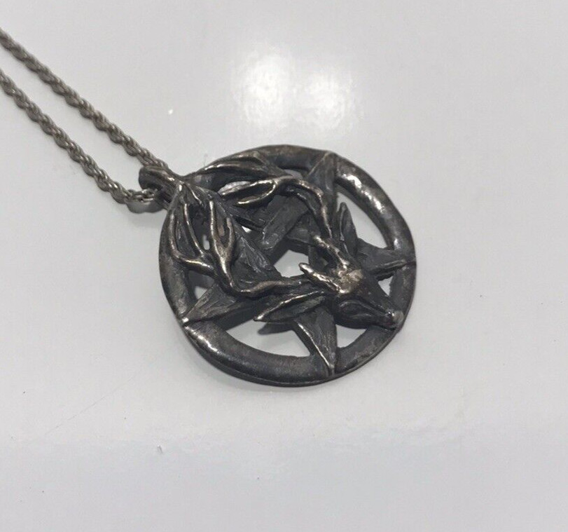 Vintage Deer/Stag Sterling Silver Pentacle Wiccan Pen… - Gem