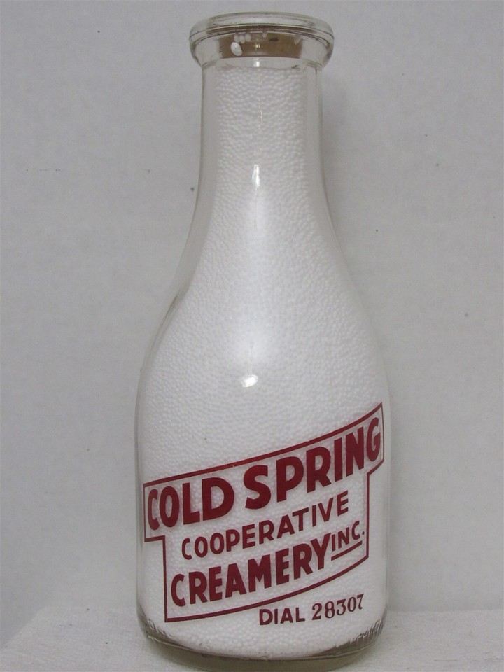 TRPQ Milk Bottle Cold Spring Co-Op Creamery Inc Dairy Roanoke VA Cut ...