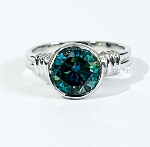 2.40 Ct Certified Blue Treated Diamond Ring Great Shine & Luster ...