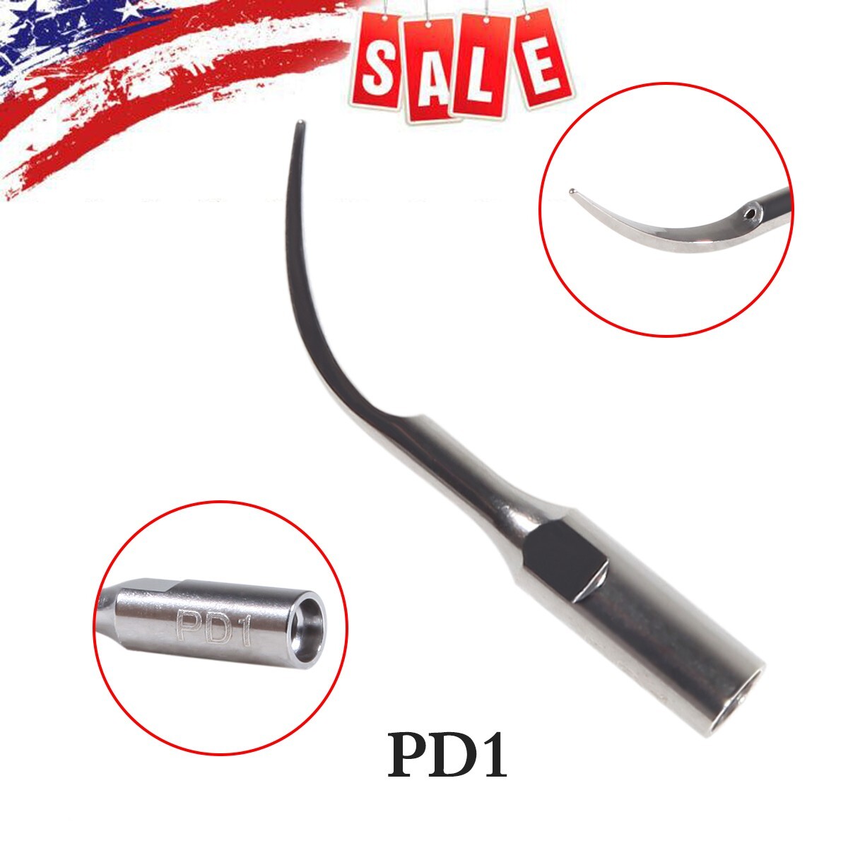 5 PD1 Dental Ultrasonic Piezo Scaler Perio Tips Fit Satelec NSK DTE ...