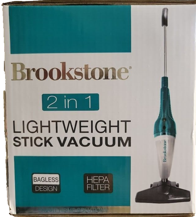 Brookstone 2 in 1 Lightweight Stick Vacuum Hepa Filter Bagless Handheld ...