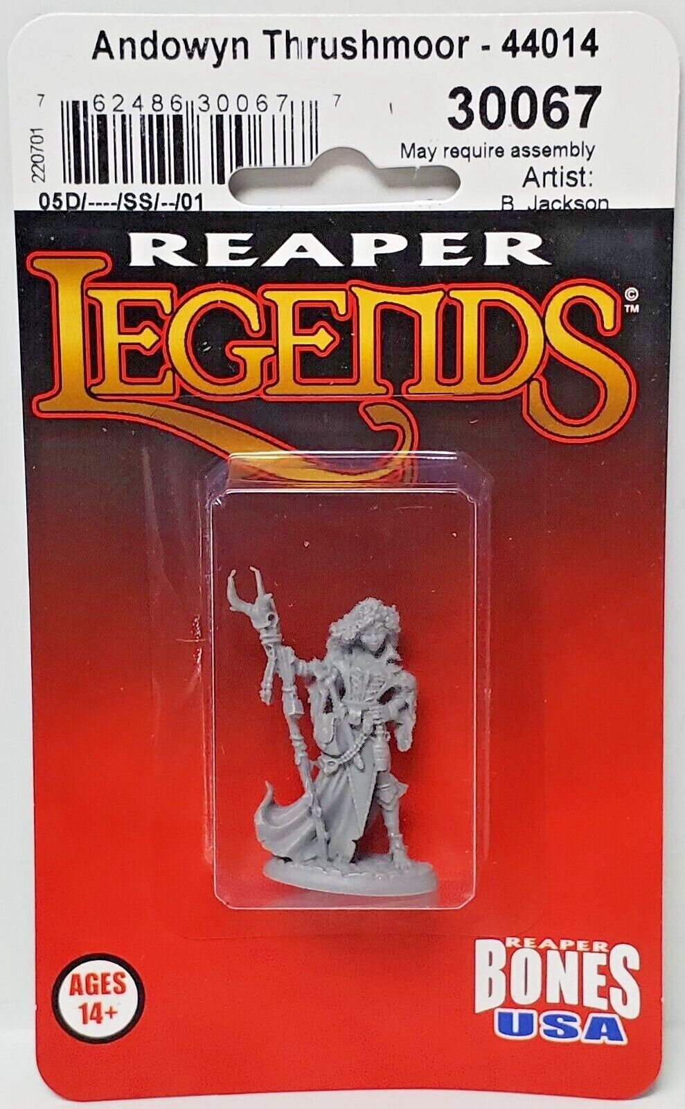 ANDOWYN THRUSHMOOR, HUMAN DRUID Reaper Minis Bones USA: Reaper Legends ...