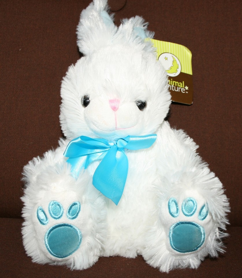 Bunny Rabbit Aqua Blue Animal Adventure Plush Stuffed Animal 12" Bent ...
