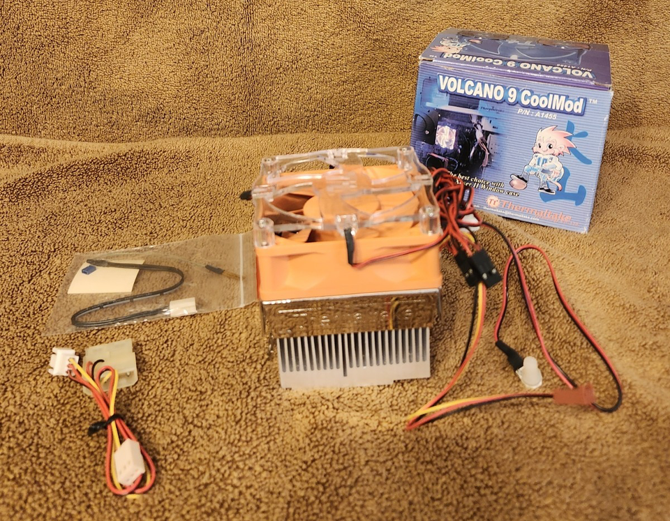 ThermalTake Volcano 9 CoolMod + LED Light CPU Cooler A1455 - NEW open ...