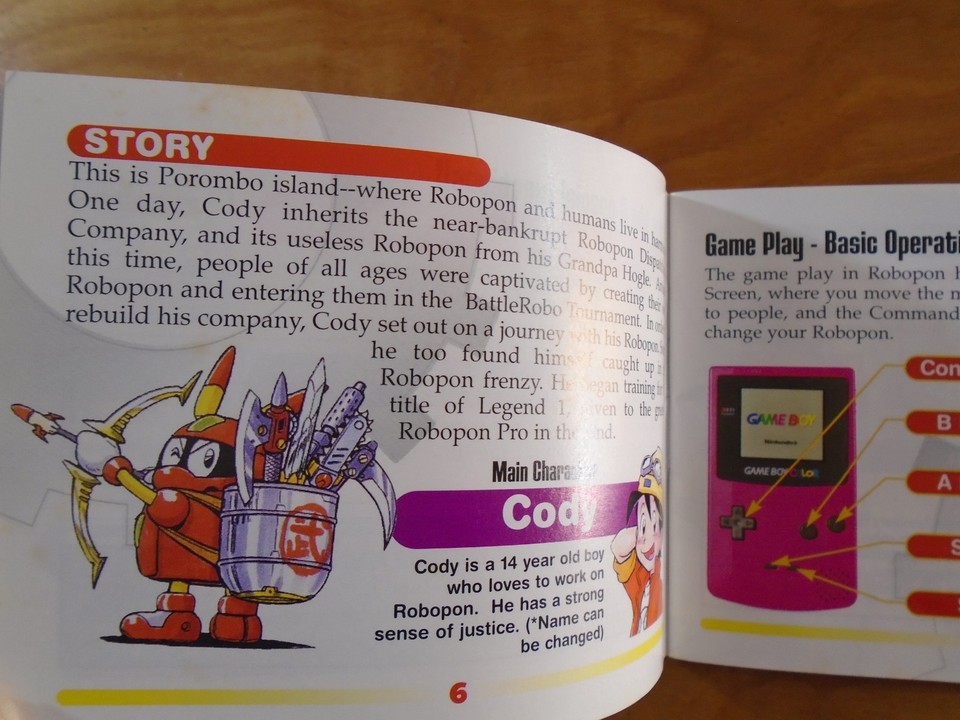 Robopon Sun Version Nintendo Game Boy Color Manual Only ~ Instruction ...