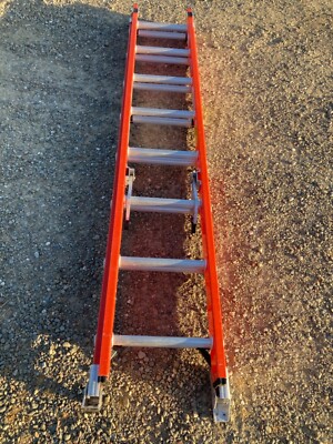 Werner 16 ft. Fiberglass Extension Ladder (15 ft. Reach Height) with ...